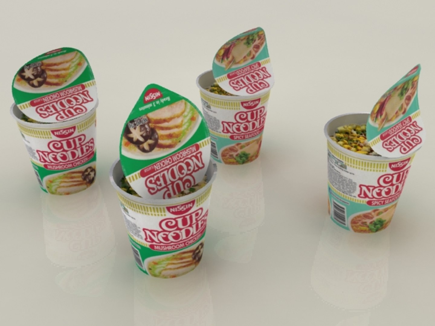 3d Nissin Instant Cup Noodles