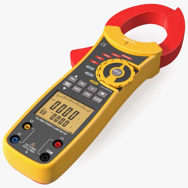 Clamp Digital Wattmeter CEM Yellow 3D - TurboSquid 1893576