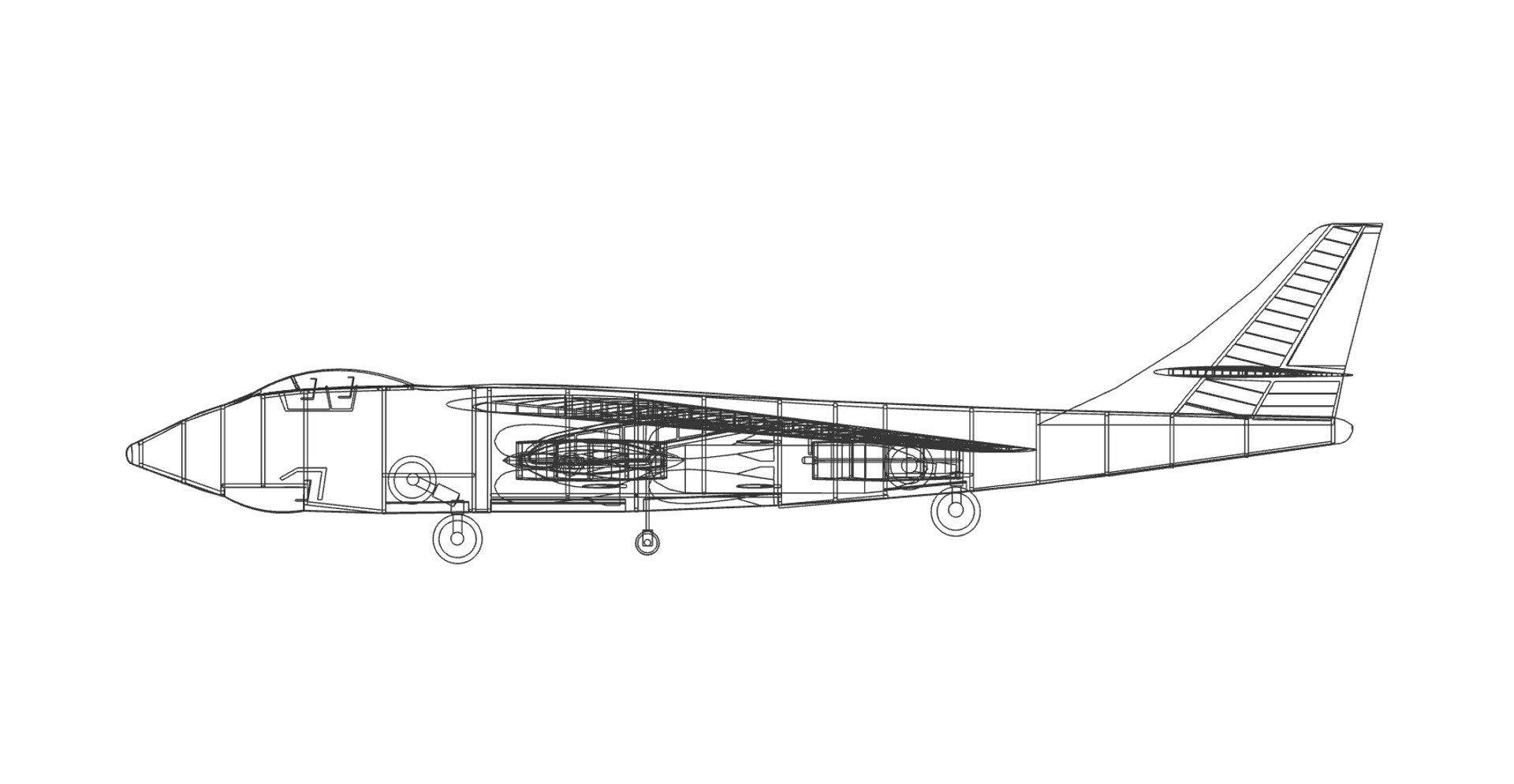B-47 Bomber Aircraft Solid 3D Model - TurboSquid 1453590