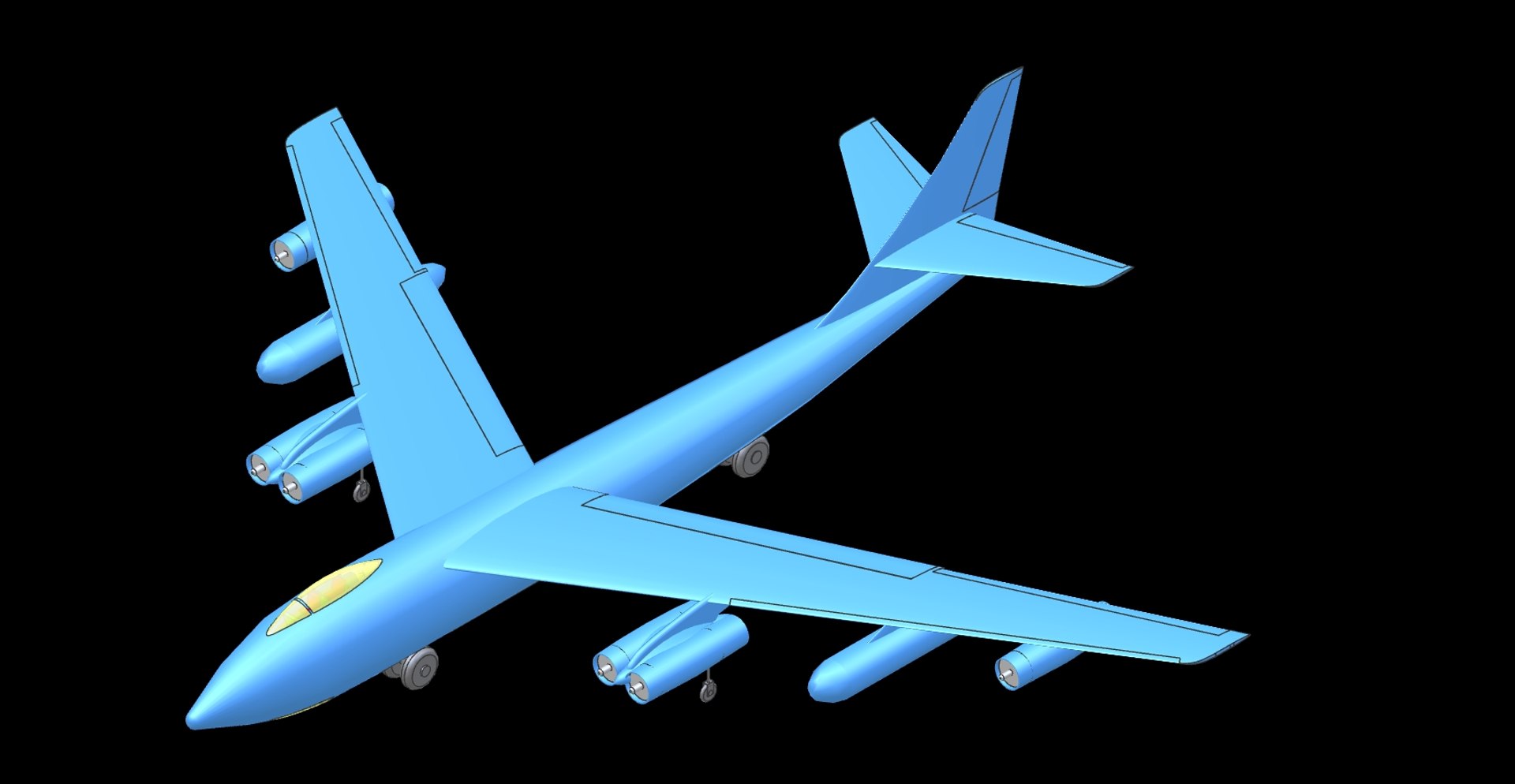 B-47 Bomber Aircraft Solid 3D Model - TurboSquid 1453590