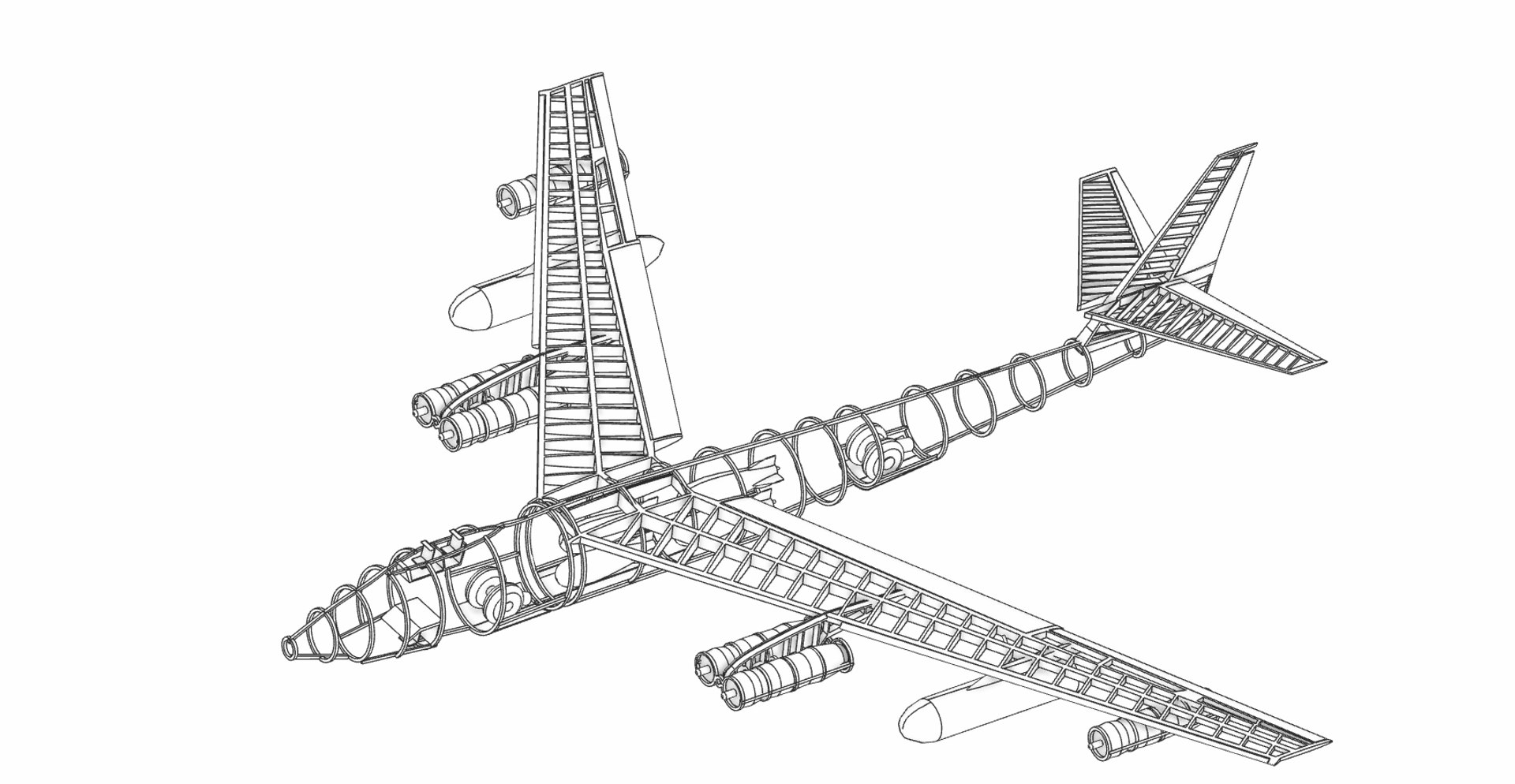 B-47 Bomber Aircraft Solid 3D Model - TurboSquid 1453590