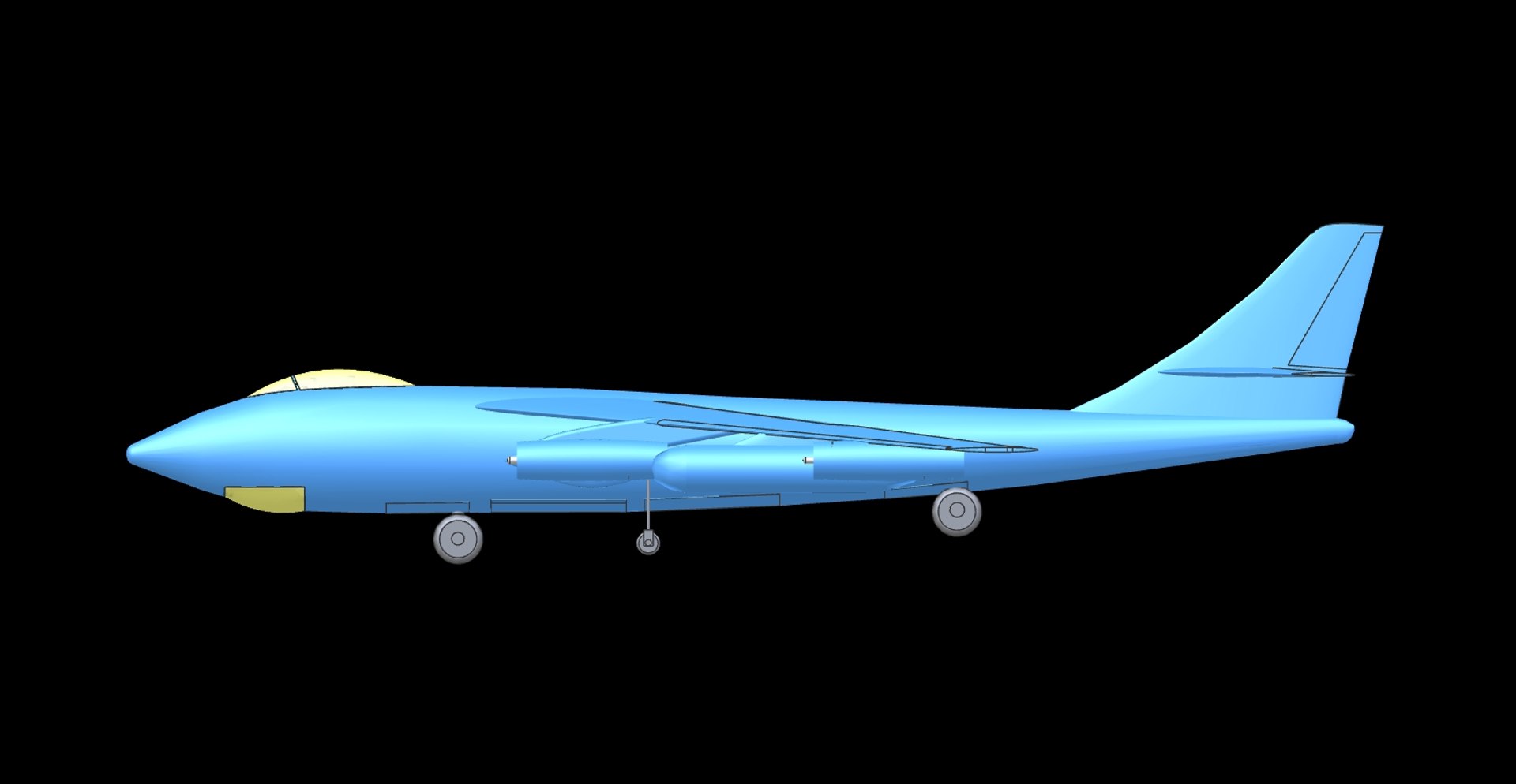 B-47 Bomber Aircraft Solid 3D Model - TurboSquid 1453590