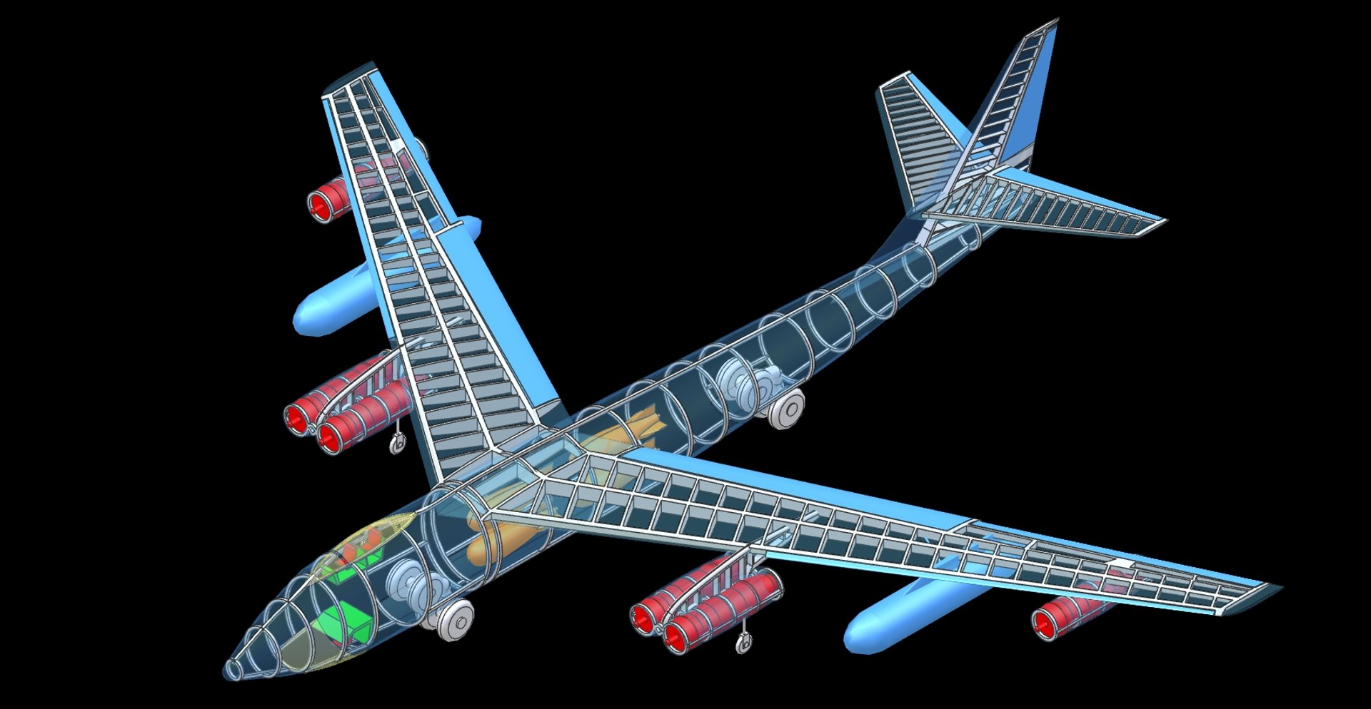 B-47 Bomber Aircraft Solid 3D Model - TurboSquid 1453590
