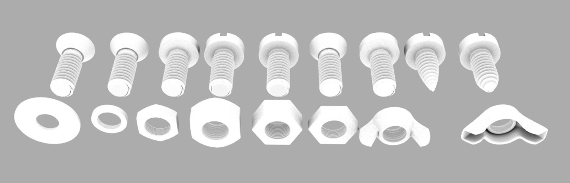 Screws Bolts 3d Model