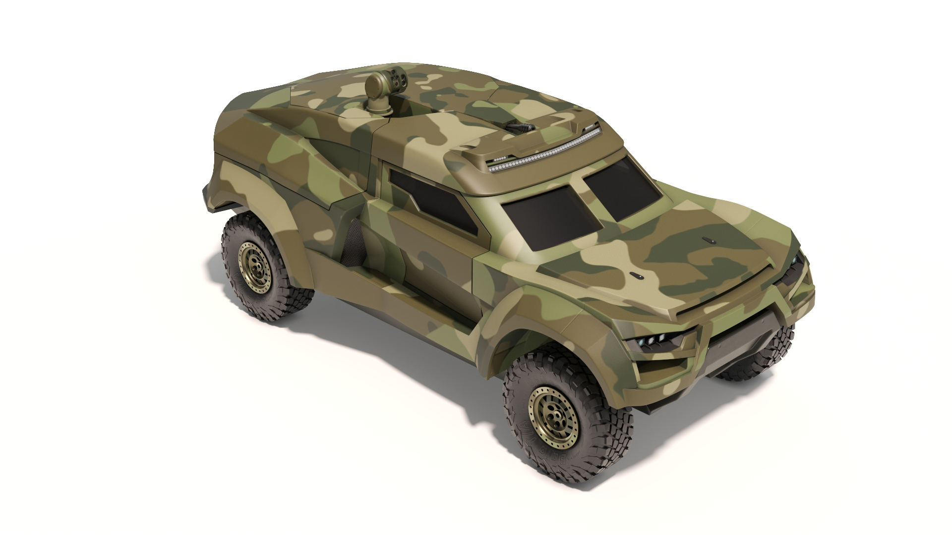 Military Interceptor Vehicle In Camouflage Rigged For Maya 3D Model ...