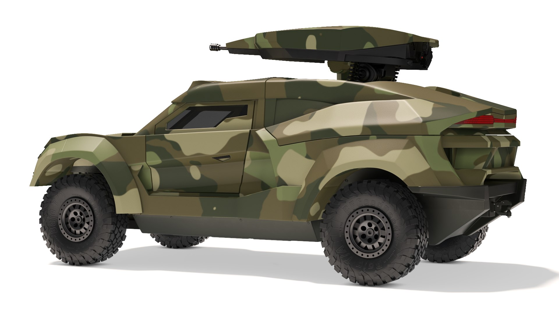 Military Interceptor Vehicle In Camouflage Rigged For Maya 3D Model ...