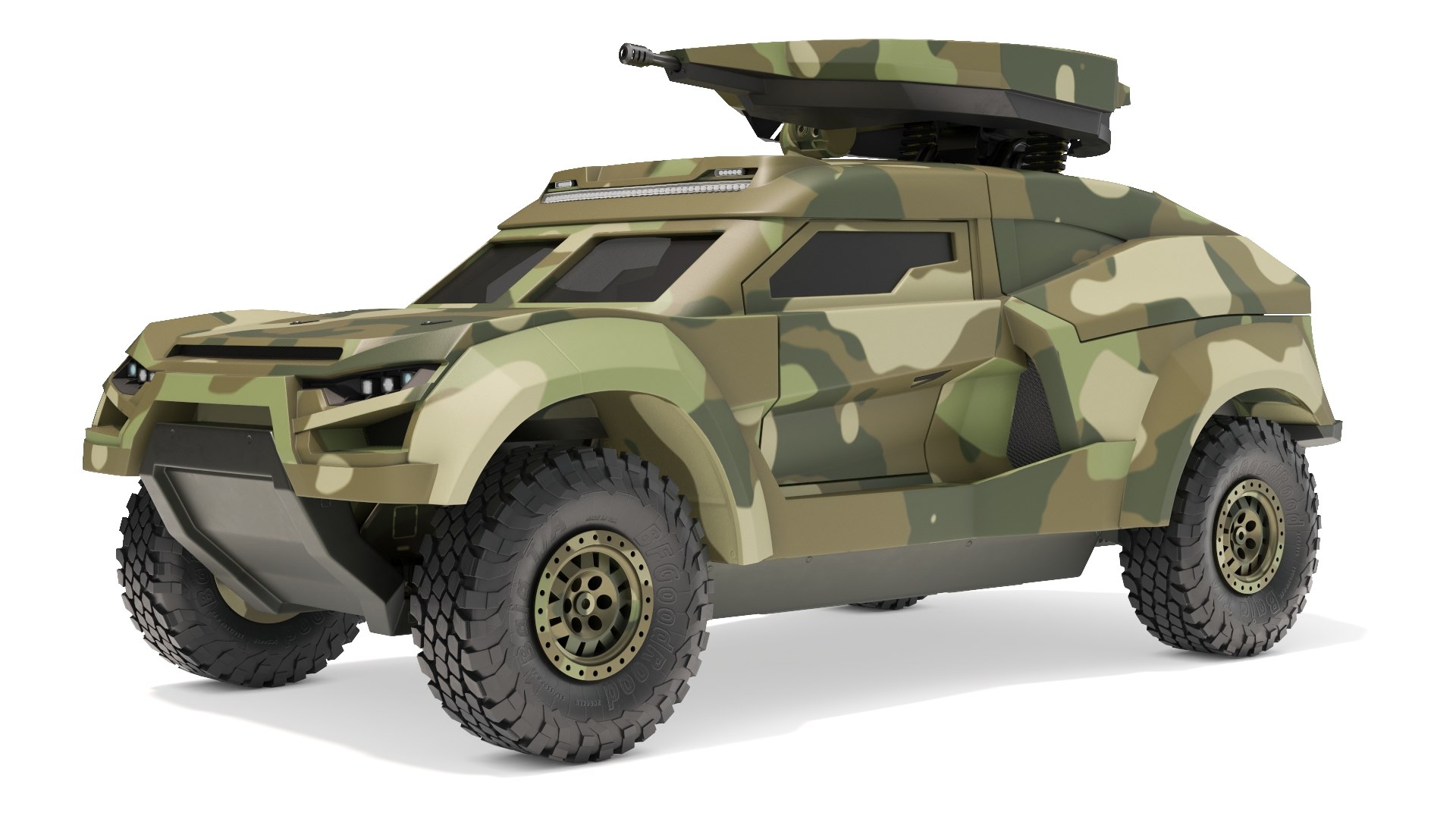 Military Interceptor Vehicle In Camouflage Rigged For Maya 3D Model ...