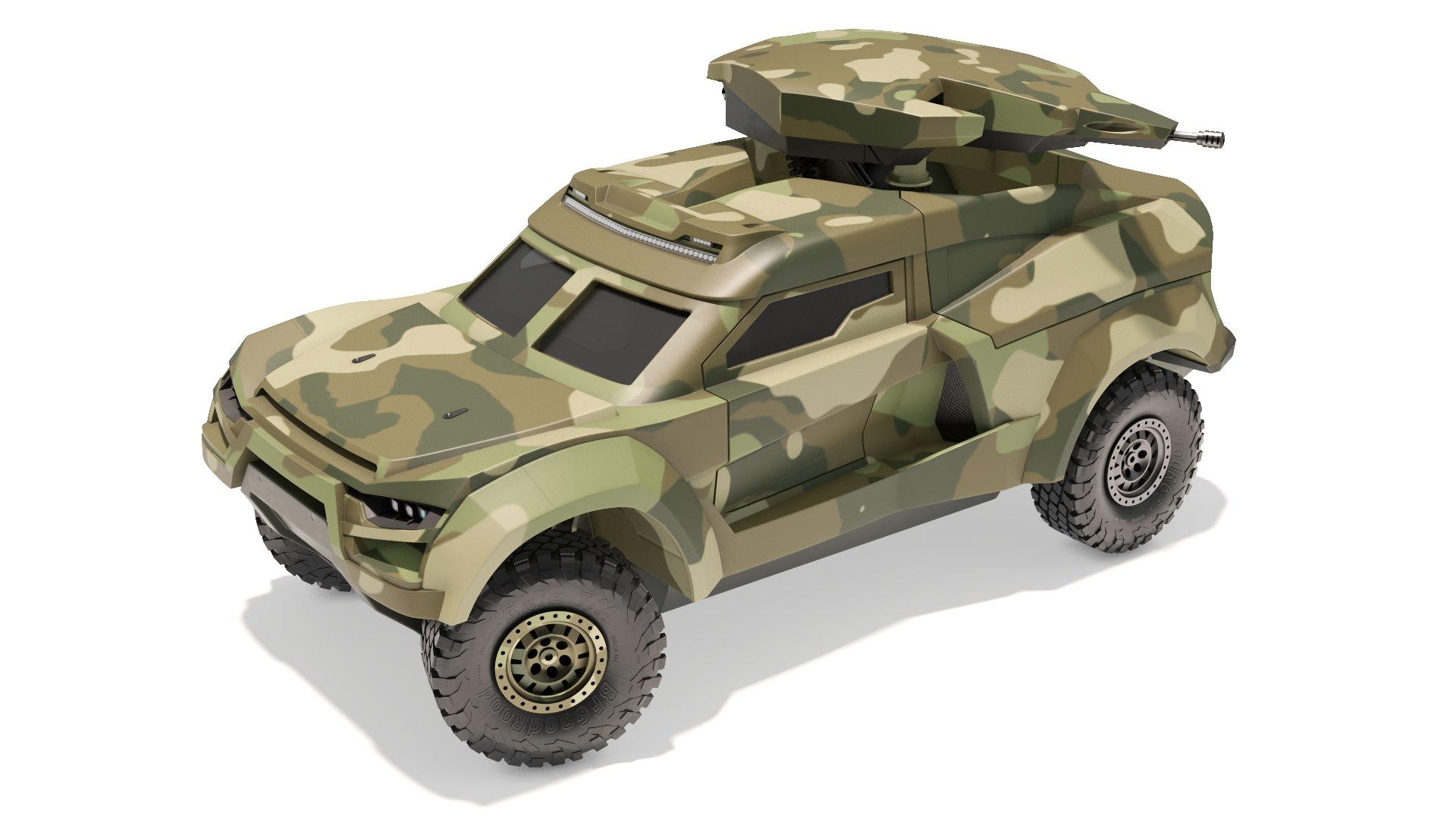 Military Interceptor Vehicle In Camouflage Rigged For Maya 3D Model ...