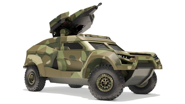 modelo 3d Vehículo interceptor militar camuflado diseñado para Maya ...