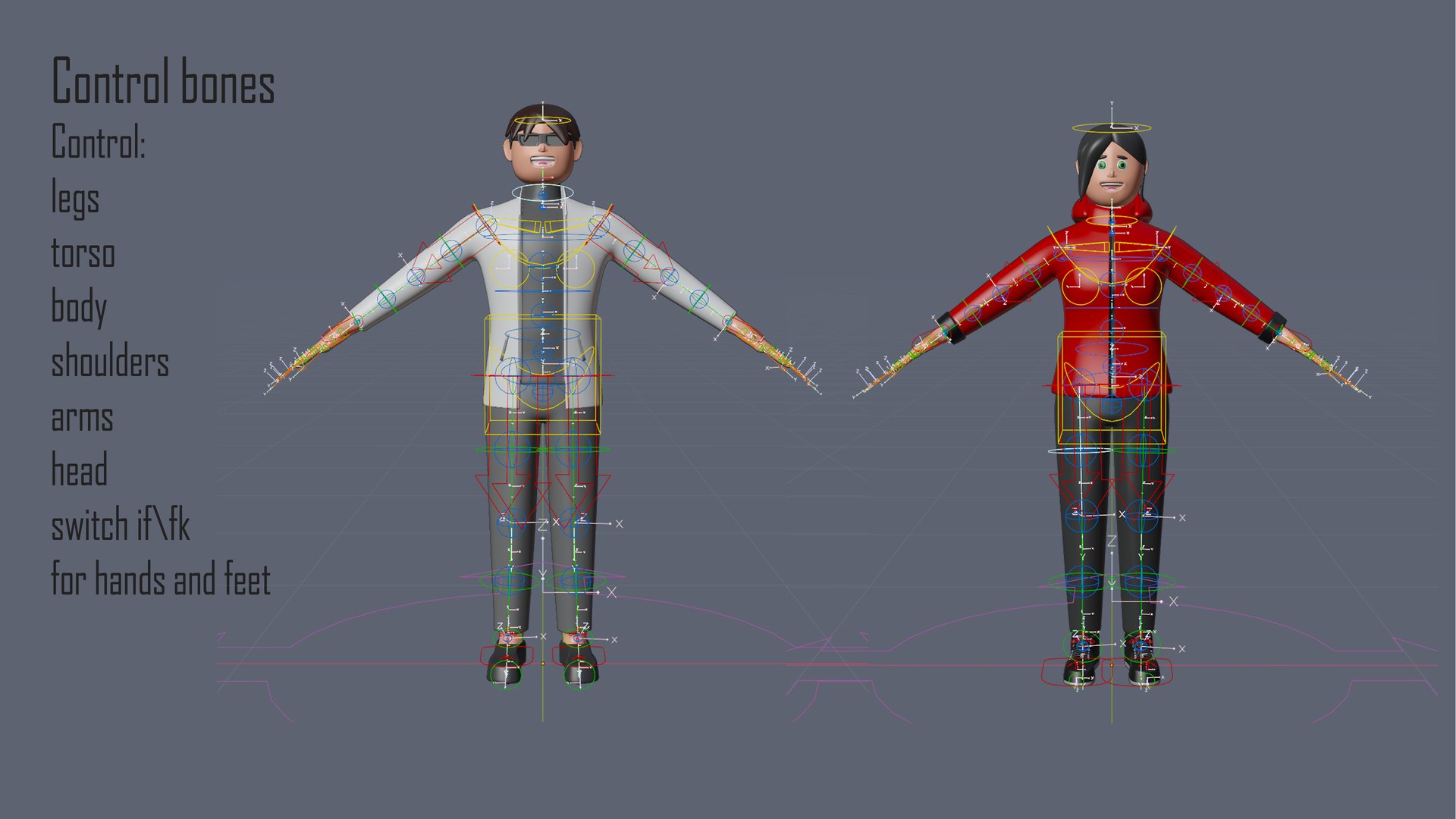 3D Cartoon Characters 2 Model - TurboSquid 1967051