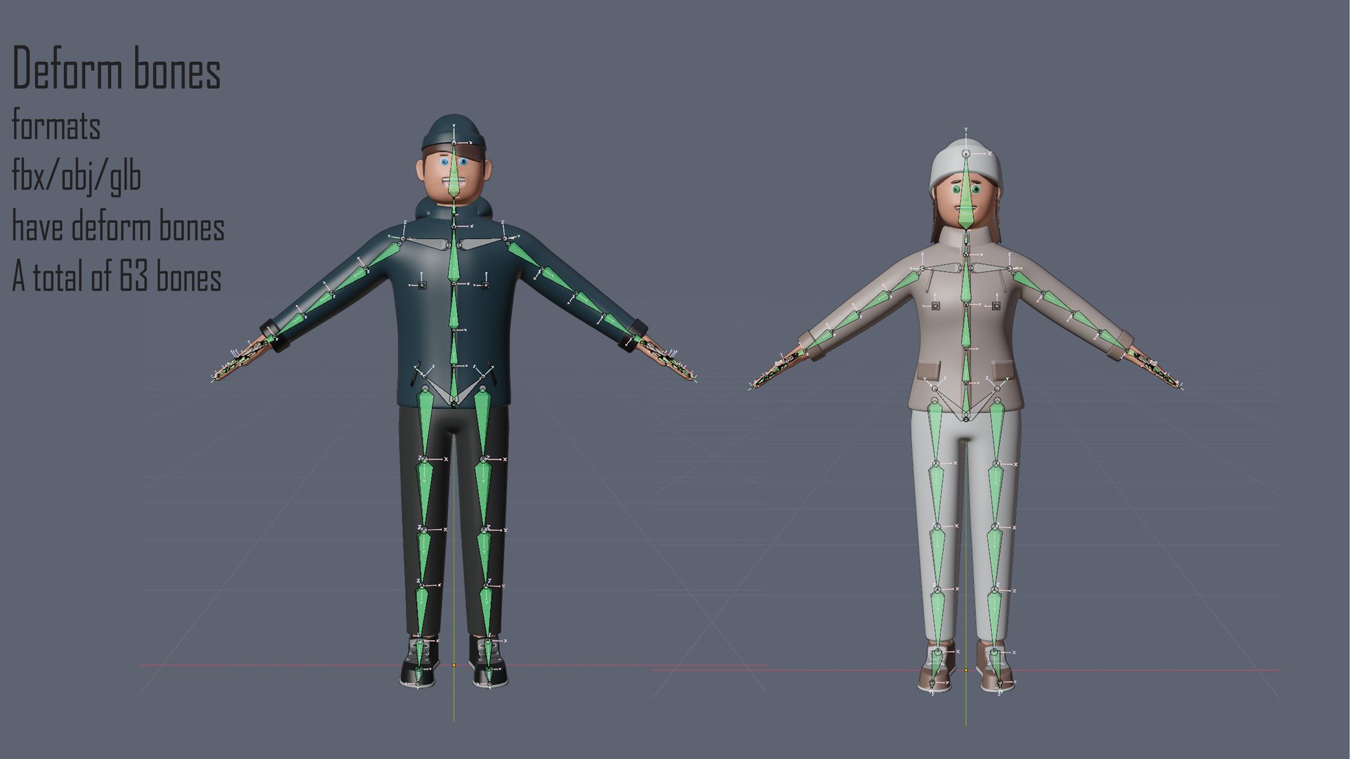 3D Cartoon Characters 2 Model - TurboSquid 1967051