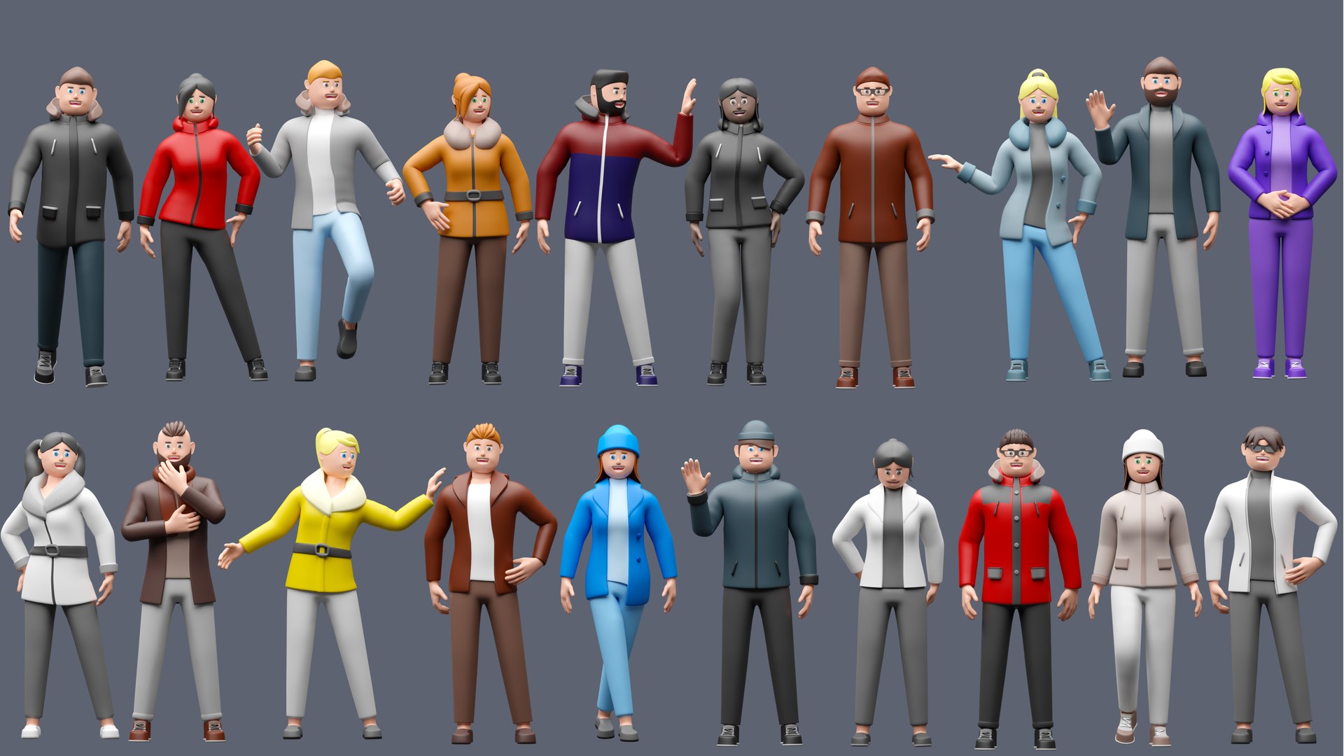 3D Cartoon Characters 2 Model - TurboSquid 1967051