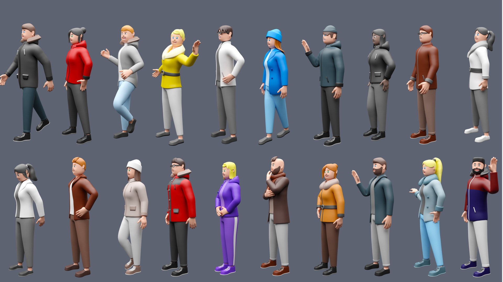 3D Cartoon Characters 2 Model - TurboSquid 1967051