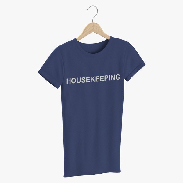 3D Female Crew Neck Hanging Dark Blue Housekeeping 02 model ...