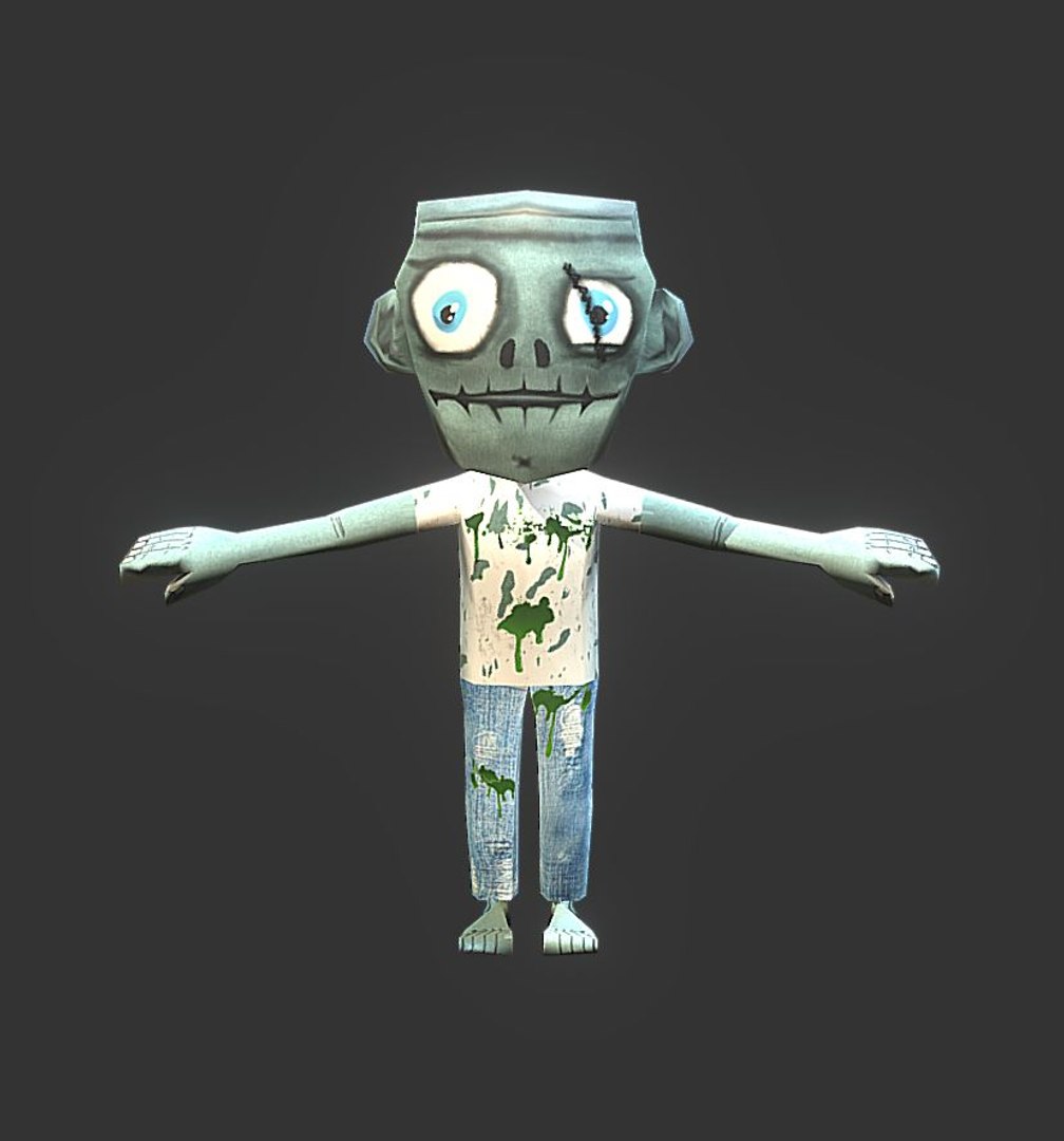 3D Zombie Cartoon Model - TurboSquid 1297606