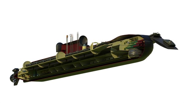 modelo 3d Submarino de transporte anfibio Proyecto 717 - TurboSquid 2186833
