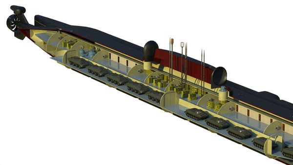 modelo 3d Submarino de transporte anfibio Proyecto 717 - TurboSquid 2186833