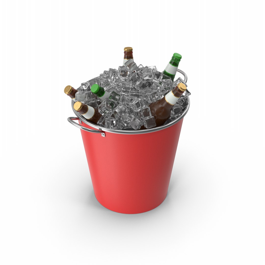 Red Bucket With Beer Bottles 3D Model - TurboSquid 1921895