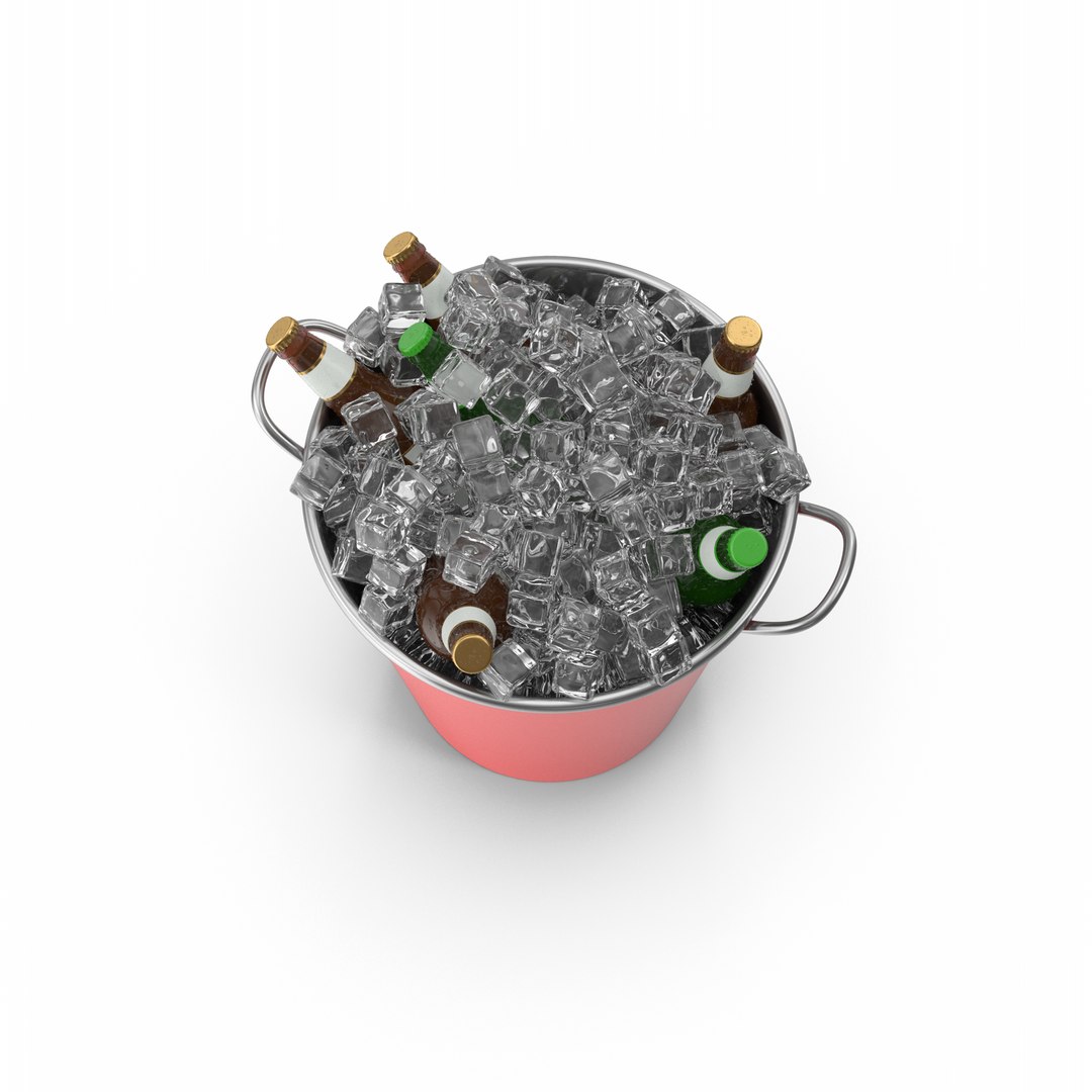 Red Bucket With Beer Bottles 3D Model - TurboSquid 1921895