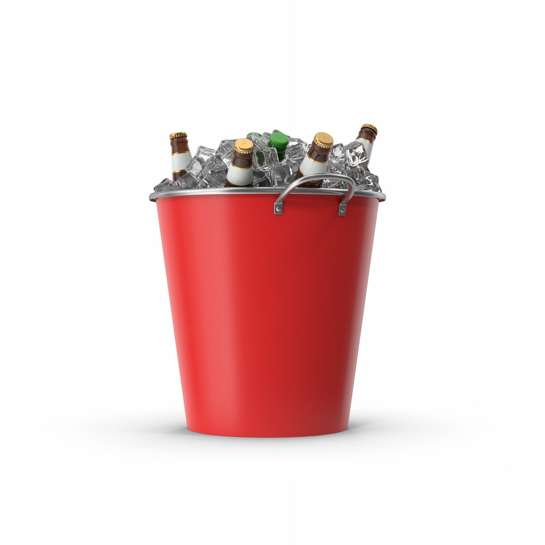 Red Bucket With Beer Bottles 3D Model - TurboSquid 1921895