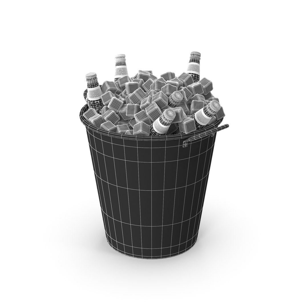 Red Bucket With Beer Bottles 3D Model - TurboSquid 1921895