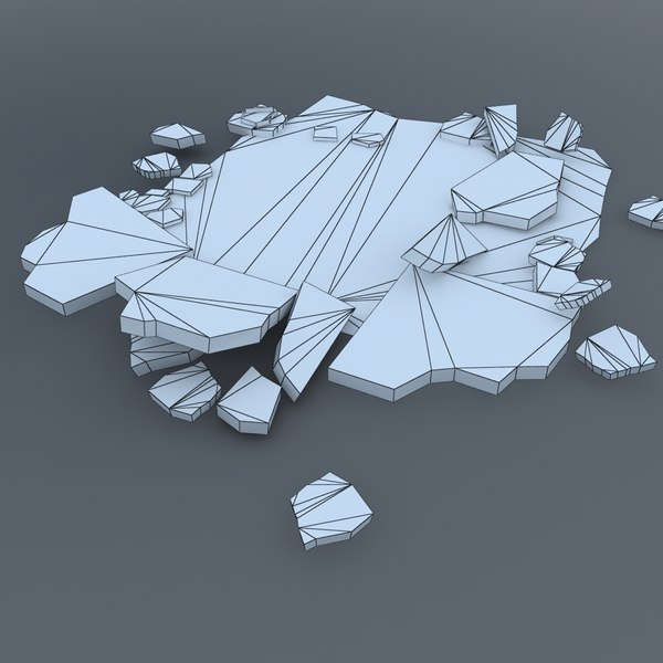 debris damage concrete 3d model