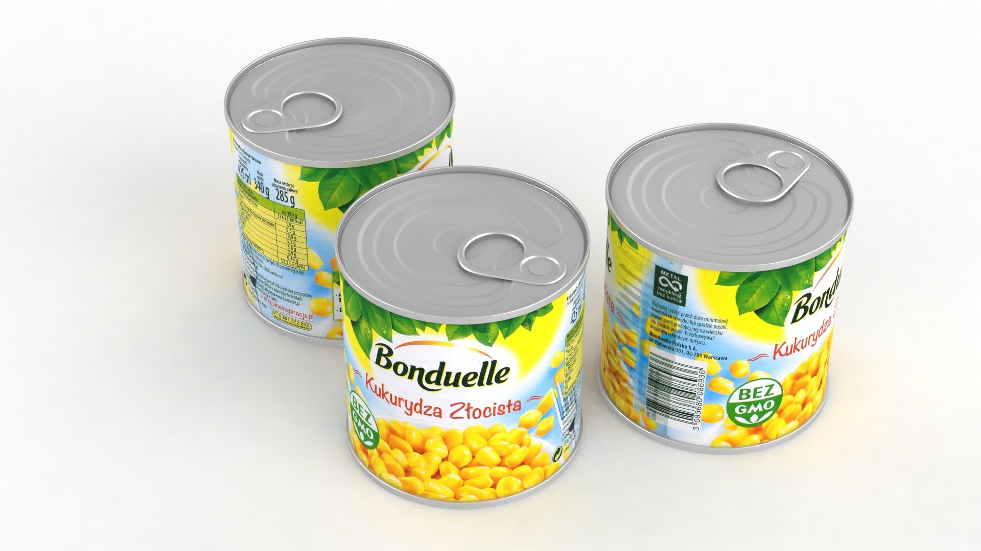 Food Can Bonduelle Golden Corn Maize 340g 2021 model - TurboSquid 1784383