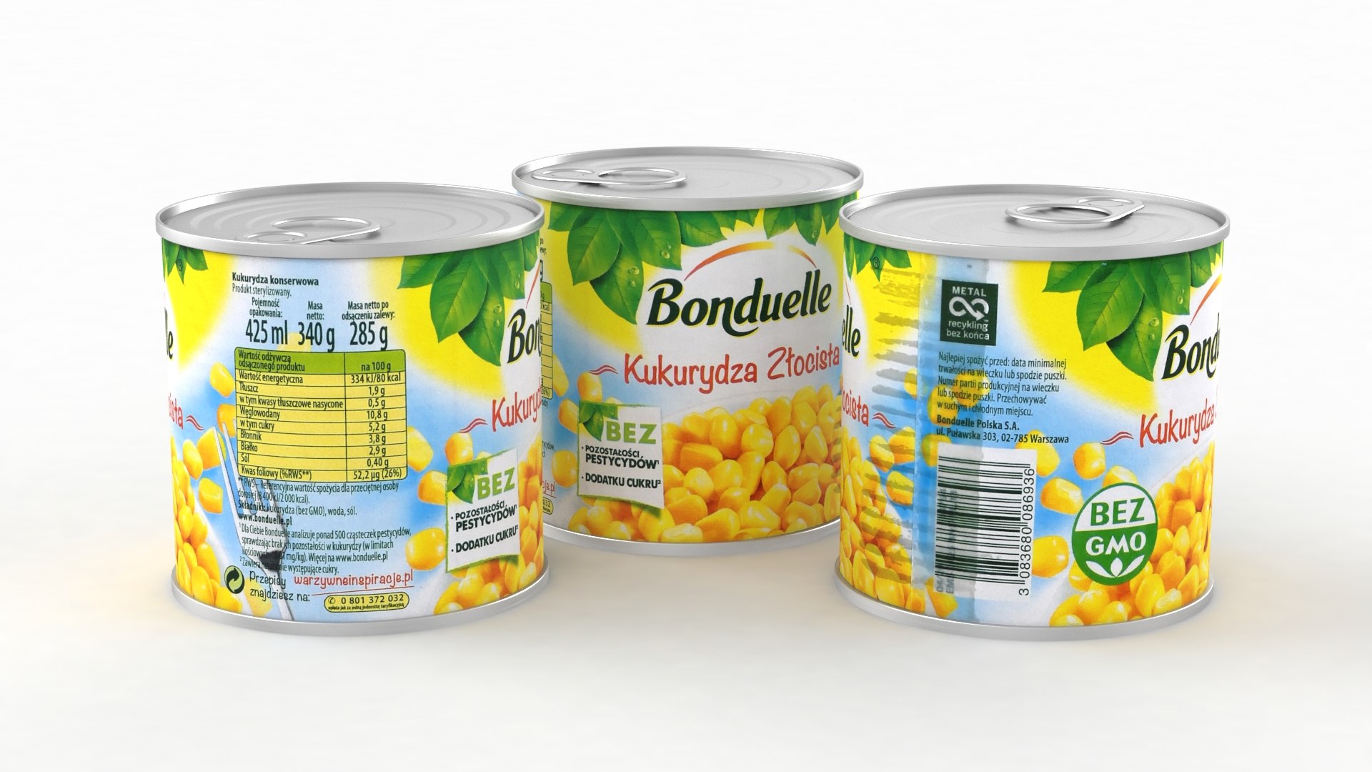 Food Can Bonduelle Golden Corn Maize 340g 2021 model - TurboSquid 1784383