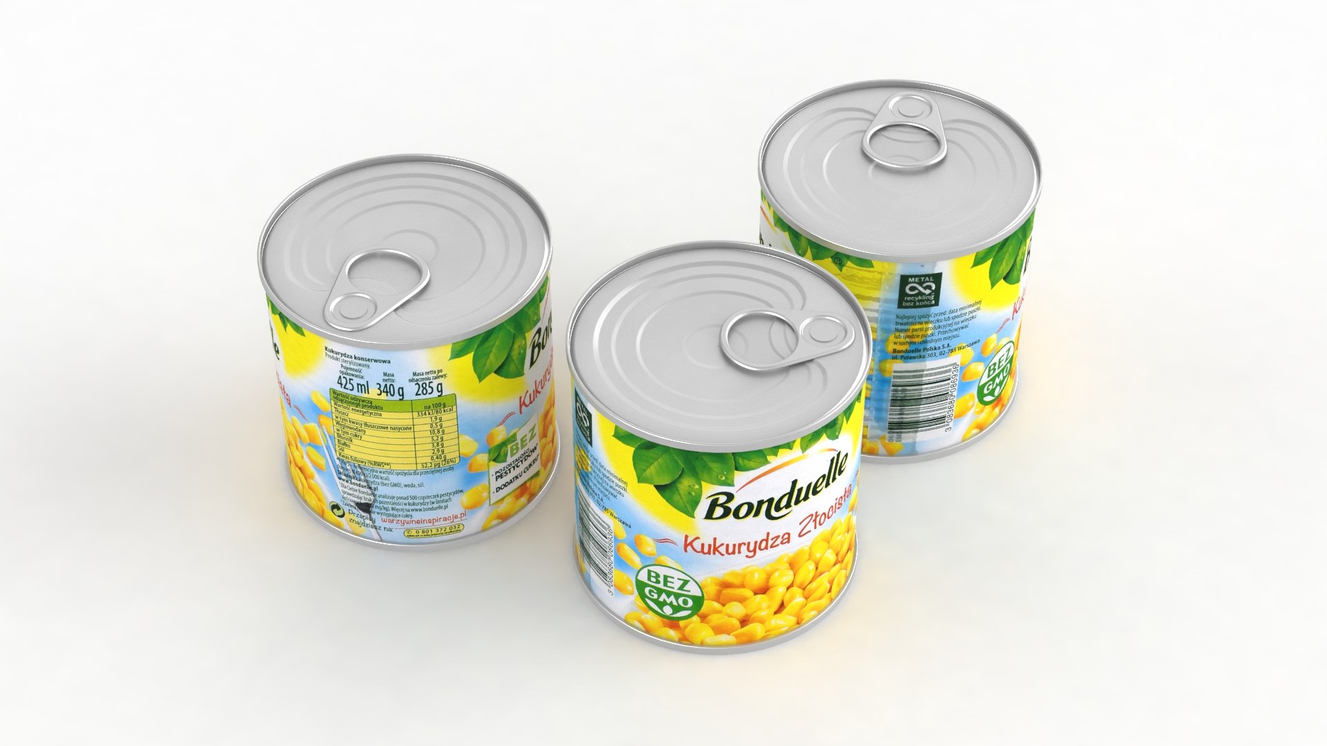 Food Can Bonduelle Golden Corn Maize 340g 2021 model - TurboSquid 1784383