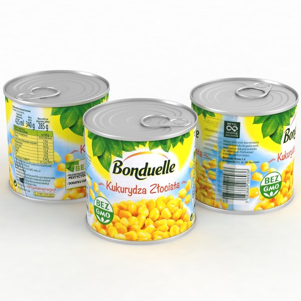 Food Can Bonduelle Golden Corn Maize 340g 2021 model - TurboSquid 1784383
