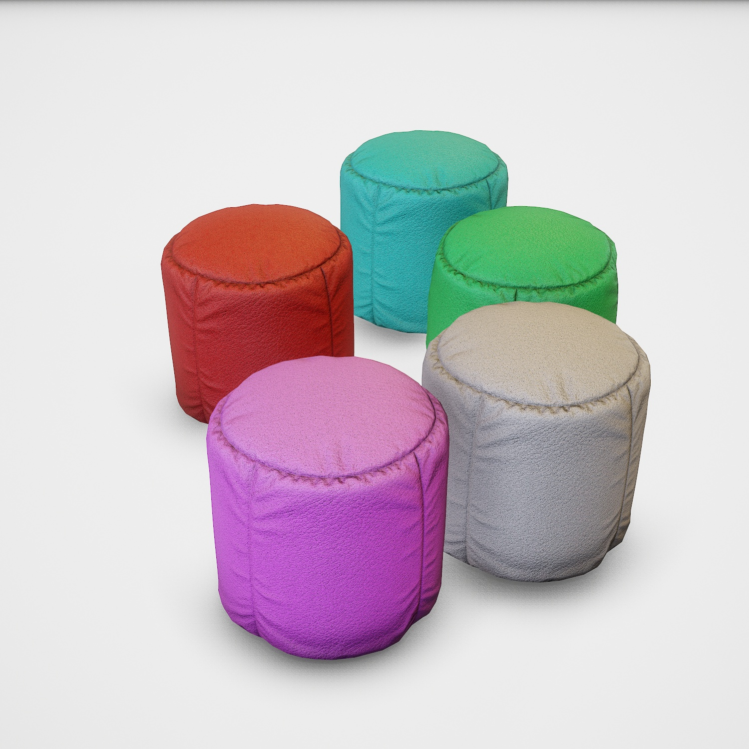 Pouf stool colors - model - TurboSquid 1659858