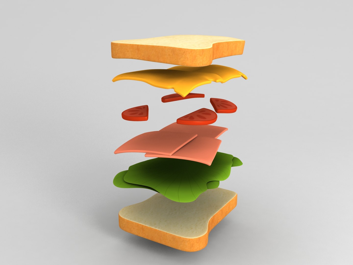 3D Food Sandwich - TurboSquid 1281740