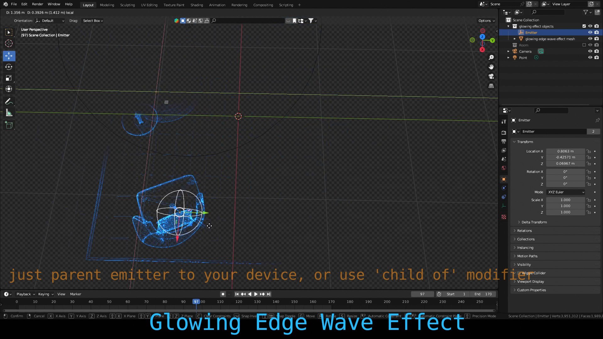 3D Model Glowing Edge Wave Effect - TurboSquid 2129213