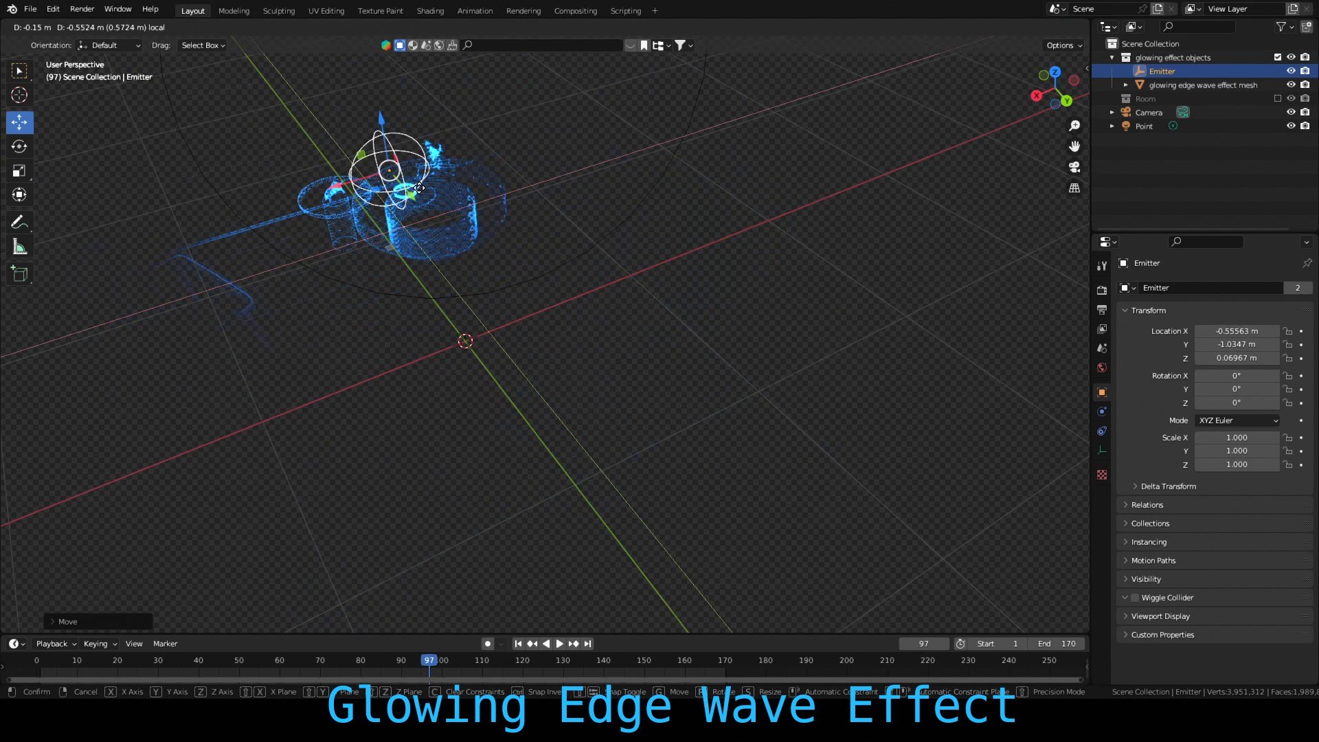 3D model glowing edge wave effect - TurboSquid 2129213