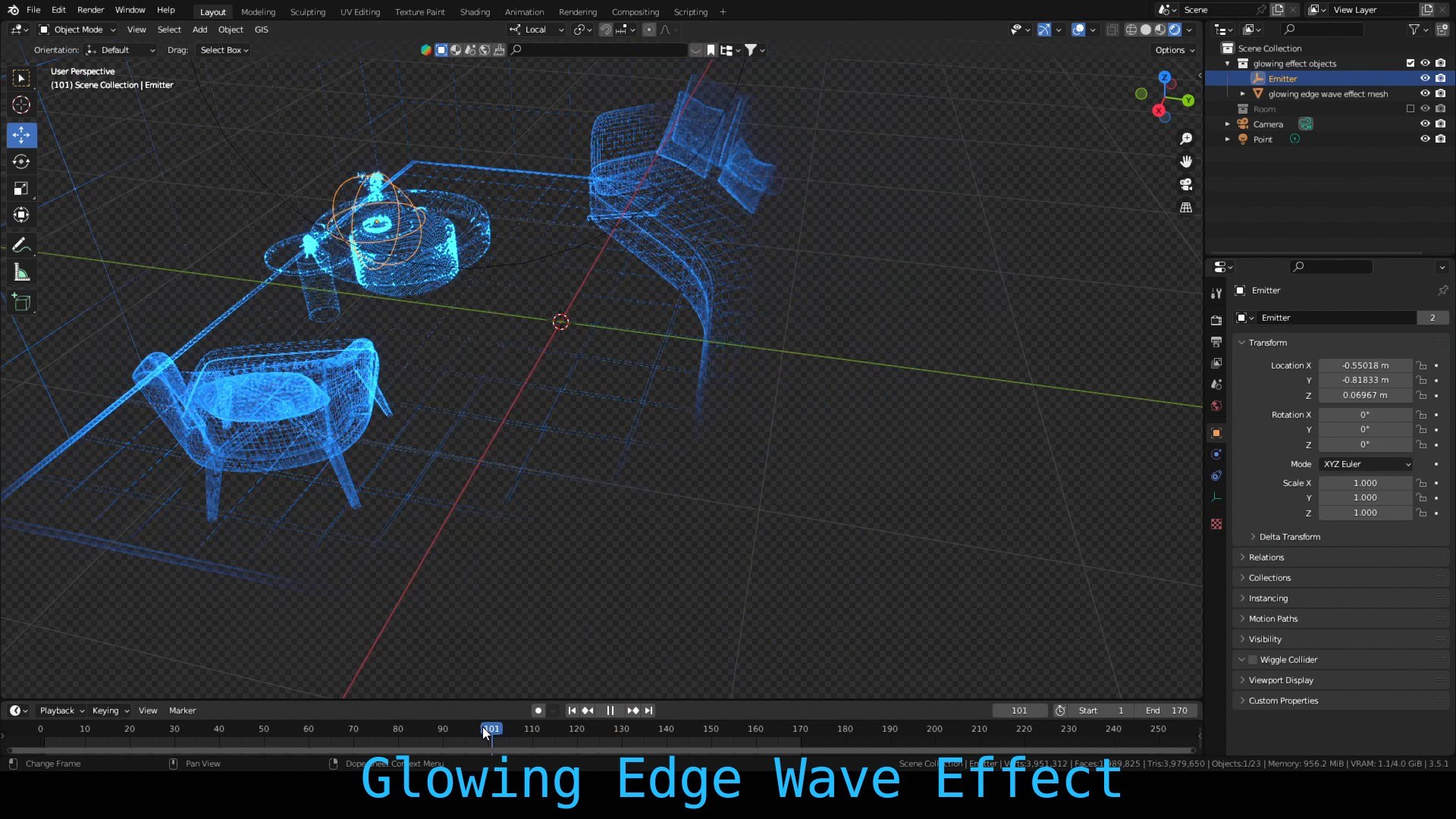 3D Model Glowing Edge Wave Effect - TurboSquid 2129213