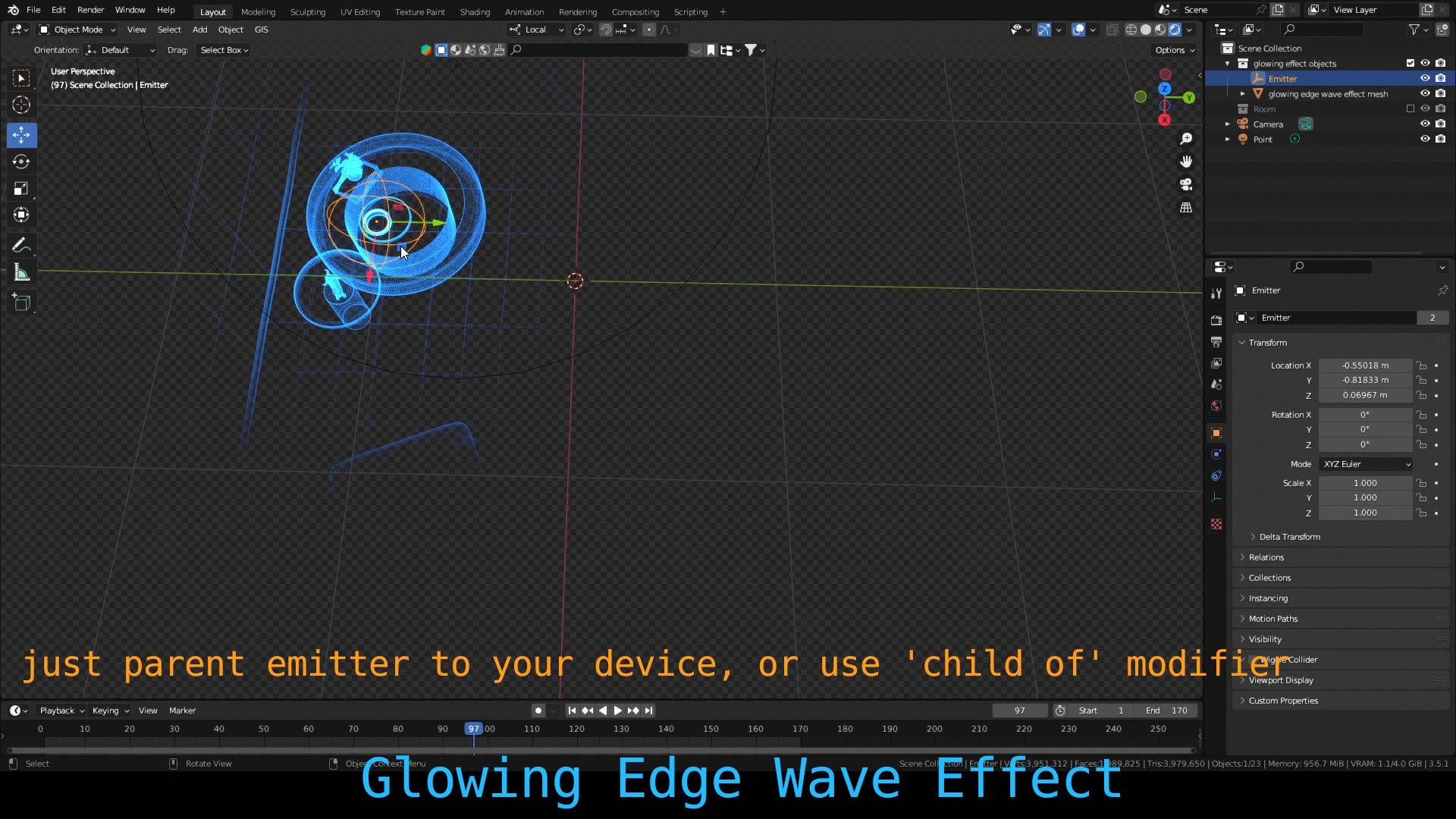 3D Model Glowing Edge Wave Effect - TurboSquid 2129213