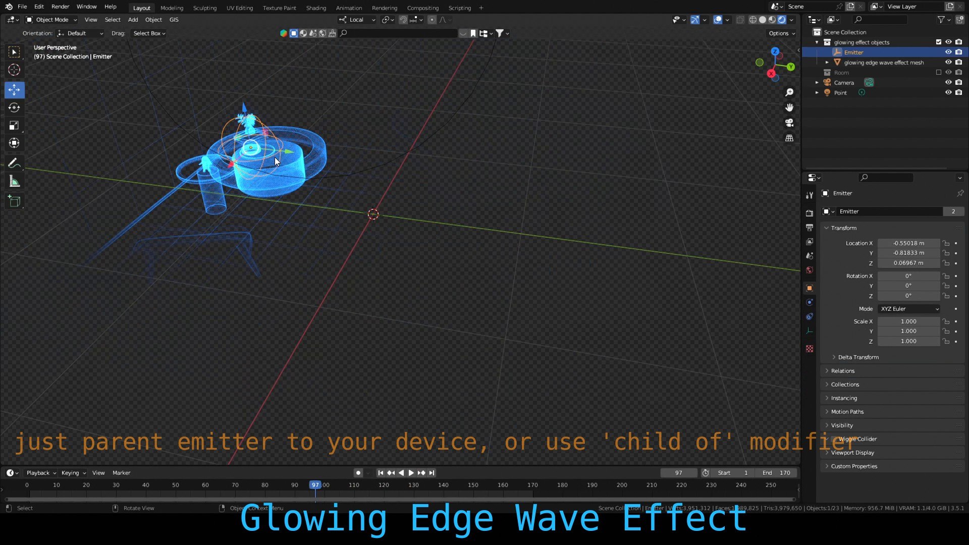 3D Model Glowing Edge Wave Effect - TurboSquid 2129213