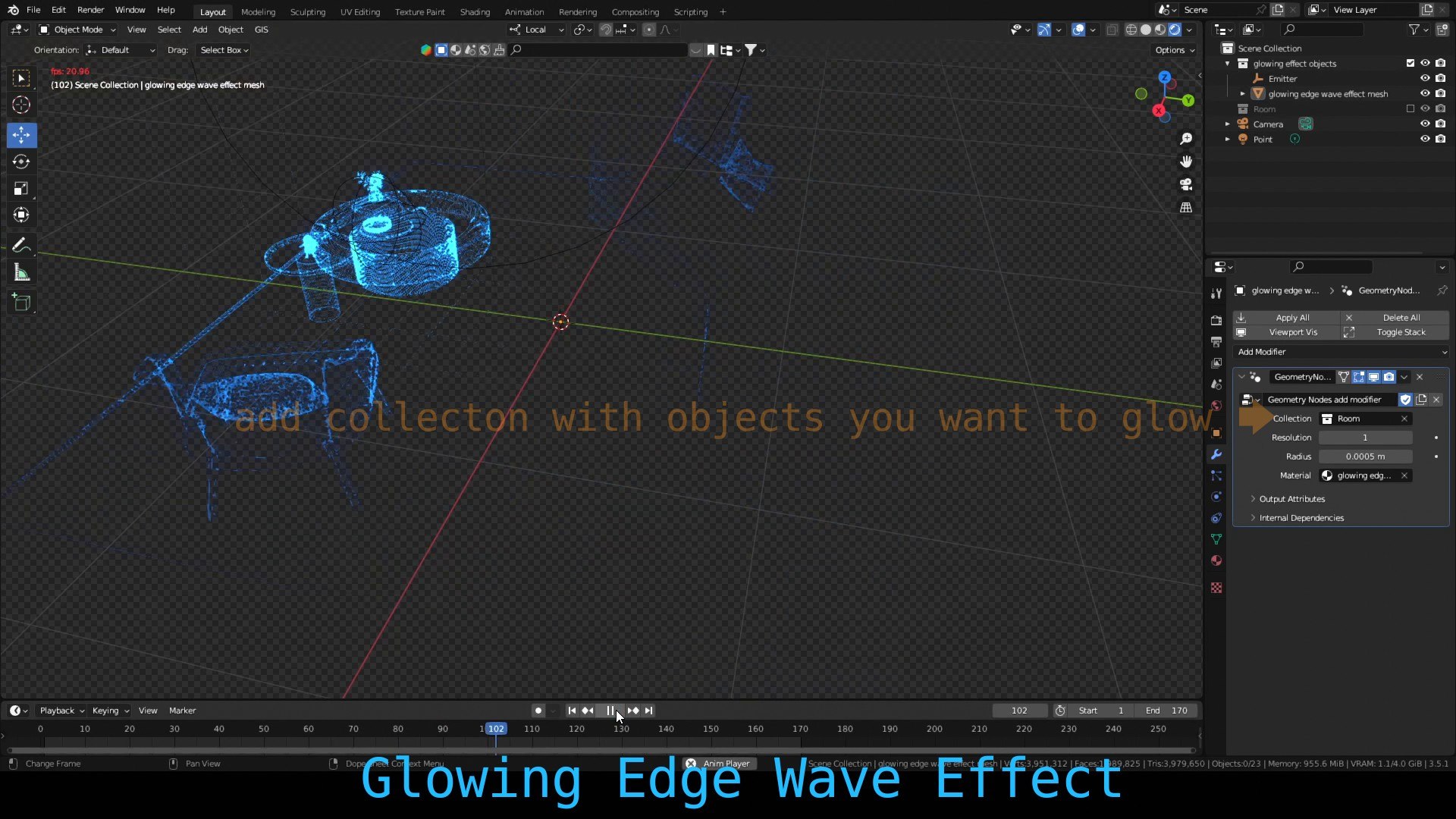 3D Model Glowing Edge Wave Effect - TurboSquid 2129213