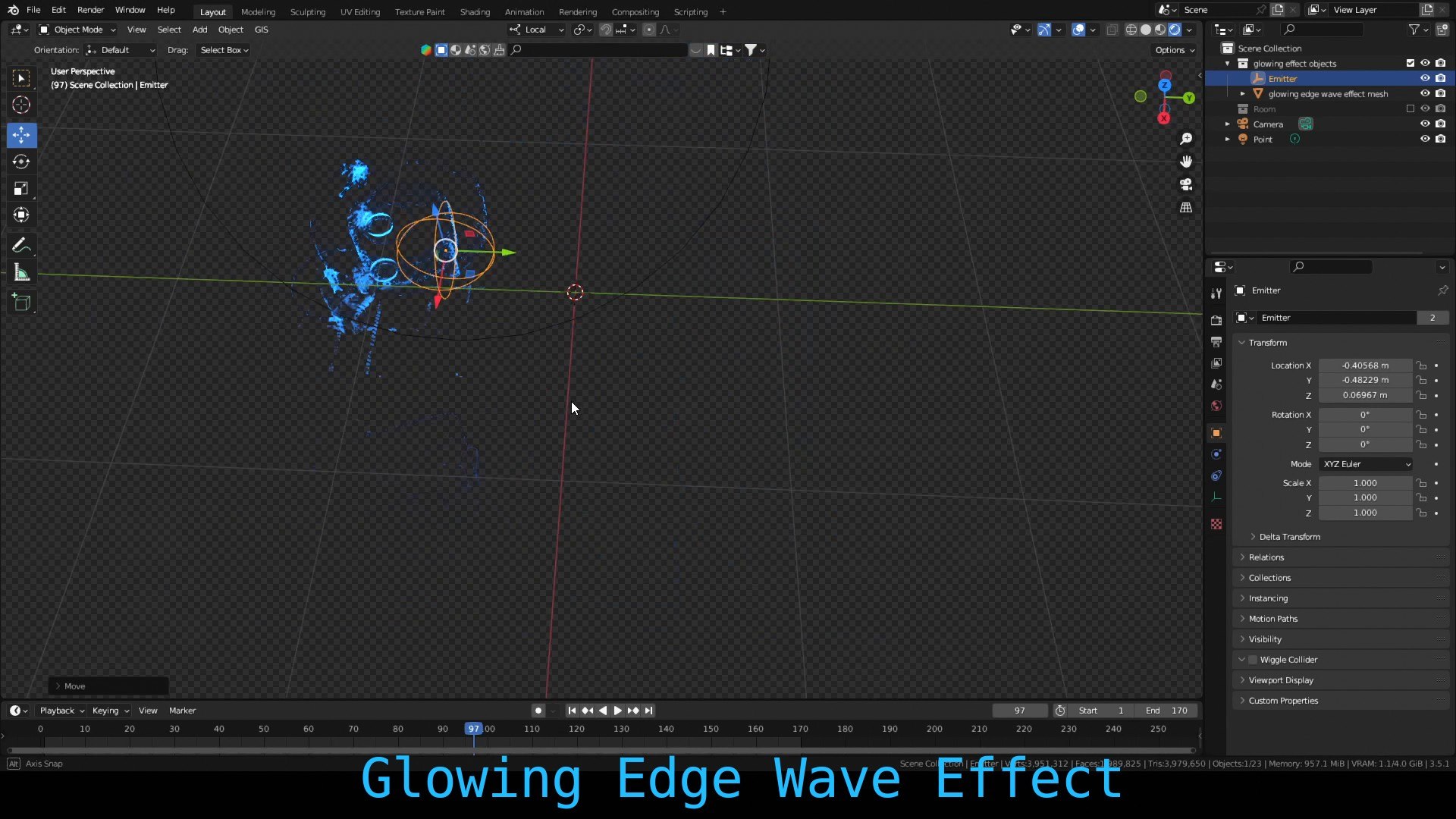 3D Model Glowing Edge Wave Effect - TurboSquid 2129213