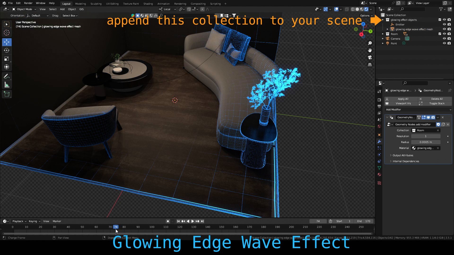3D Model Glowing Edge Wave Effect - TurboSquid 2129213