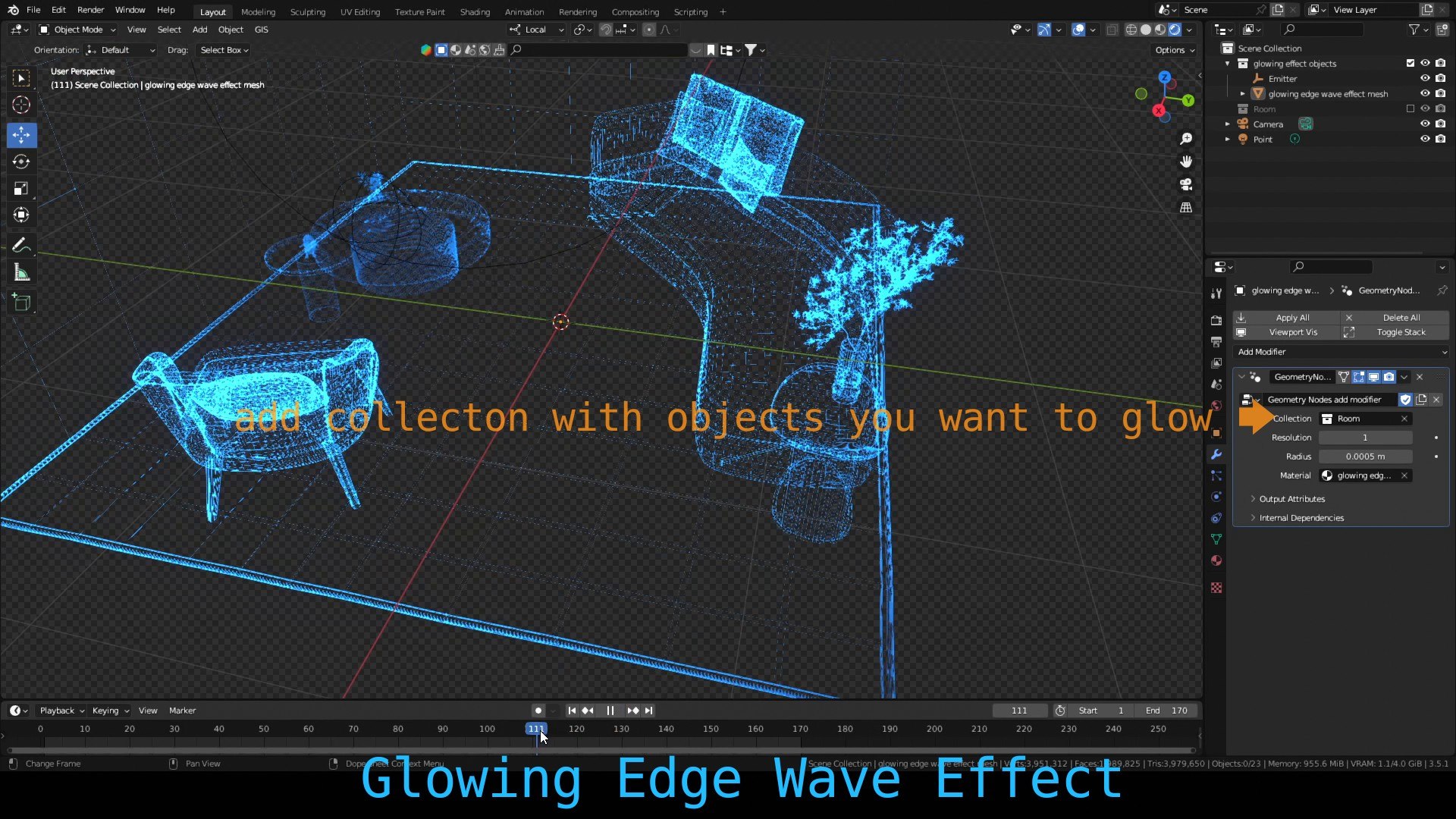 3D Model Glowing Edge Wave Effect - TurboSquid 2129213