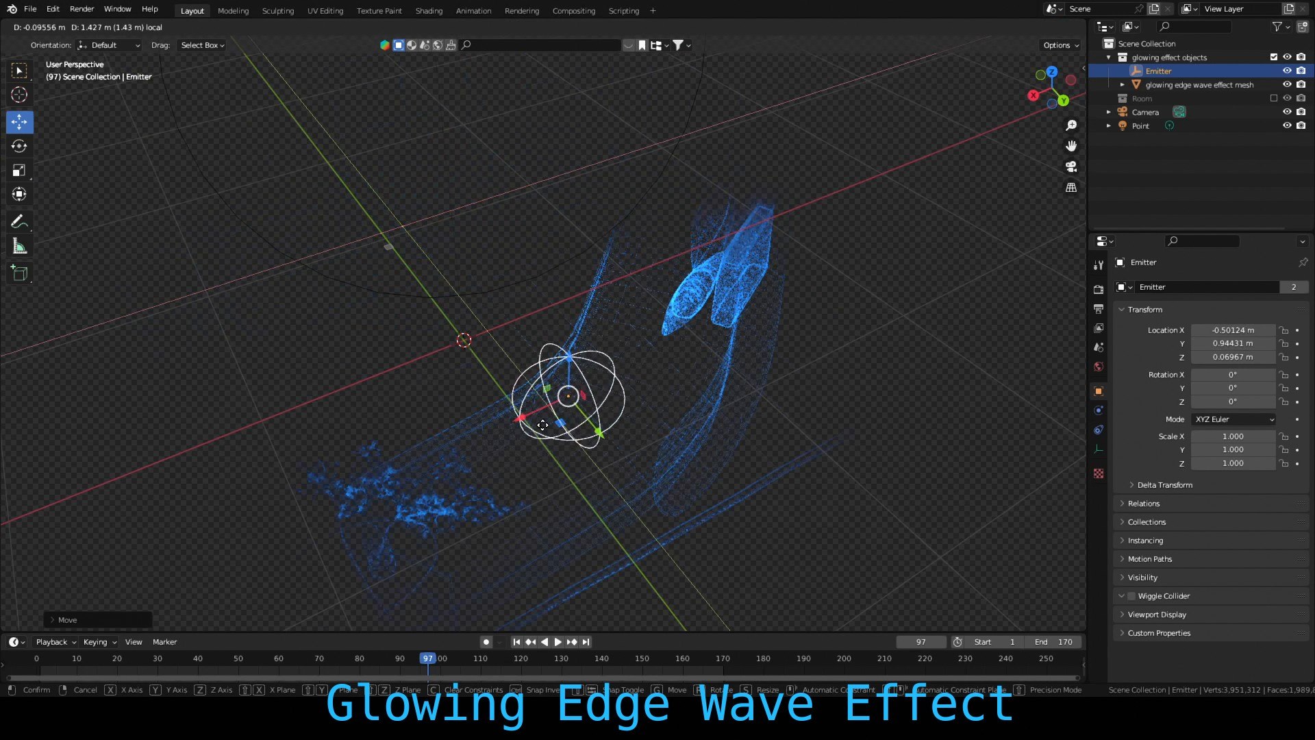 3D Model Glowing Edge Wave Effect - TurboSquid 2129213