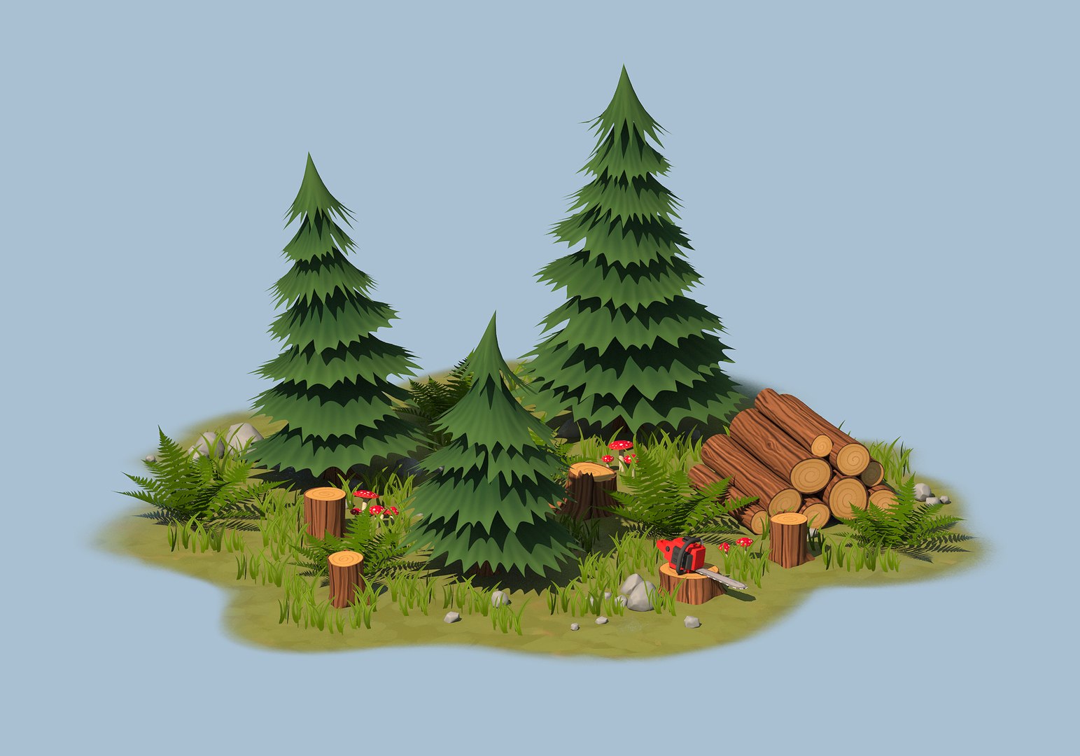 3D Model Forest Scene - TurboSquid 1726118