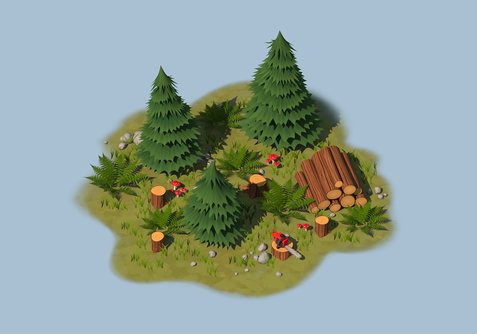 3D Model Forest Scene - TurboSquid 1726118