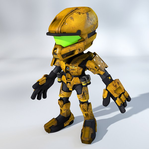 scifi cartoon trooper model