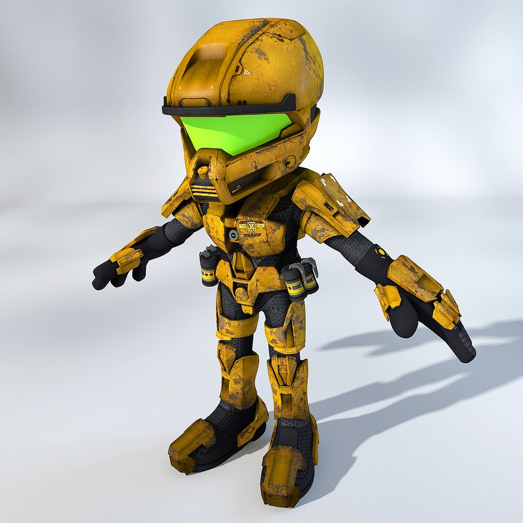 Scifi Cartoon Trooper Model