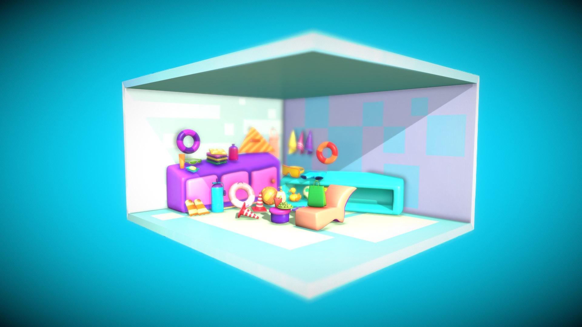 3D Cartoon Shop Swimming - TurboSquid 2136599