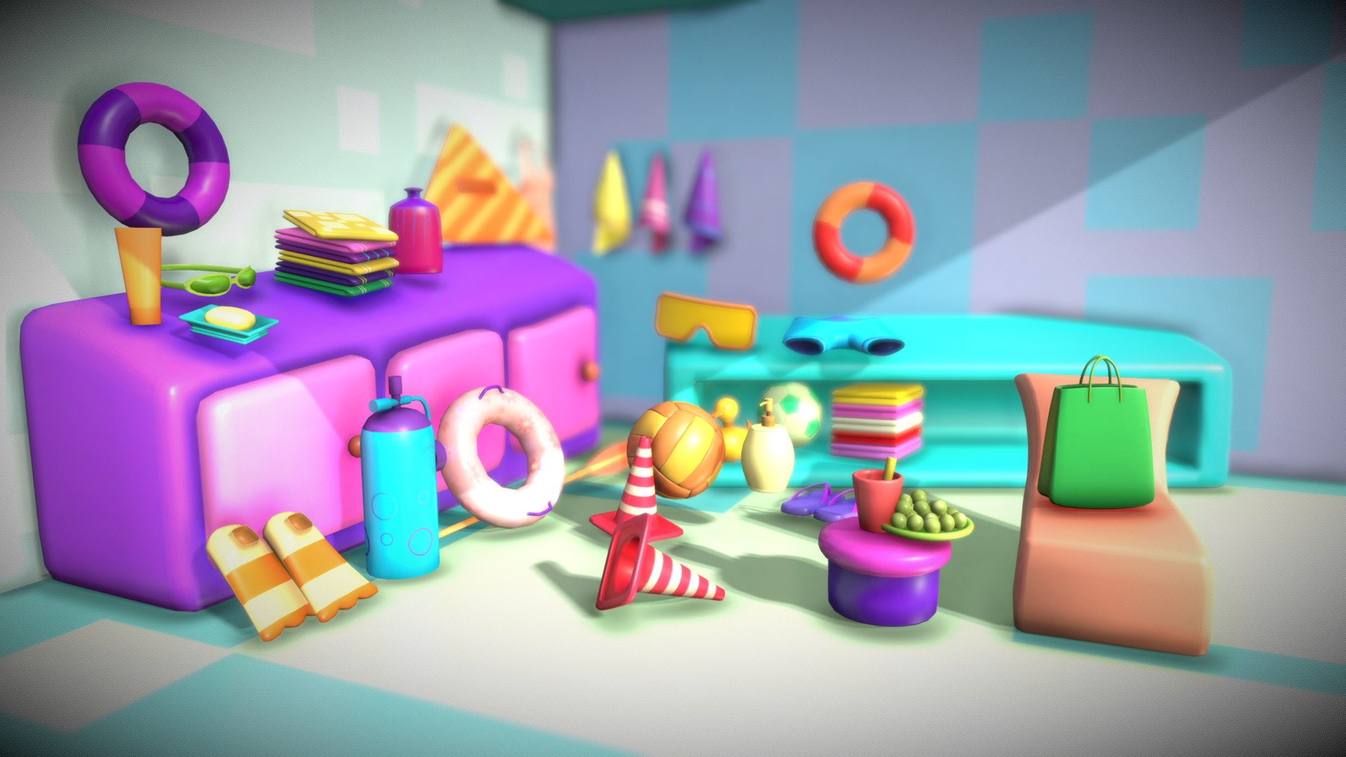 3D Cartoon Shop Swimming - TurboSquid 2136599