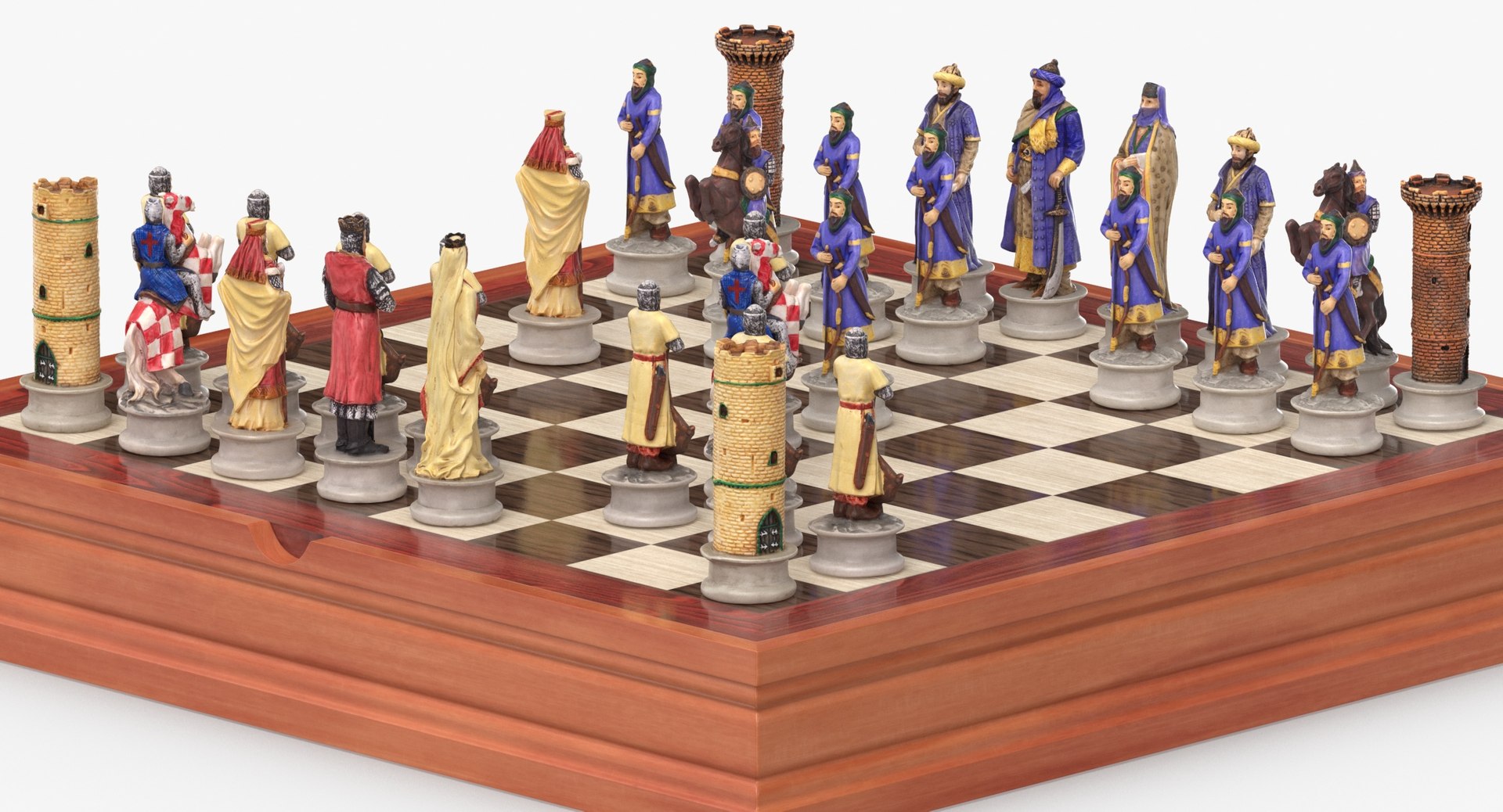 Chess Board Set 01 3D Model - TurboSquid 1563310