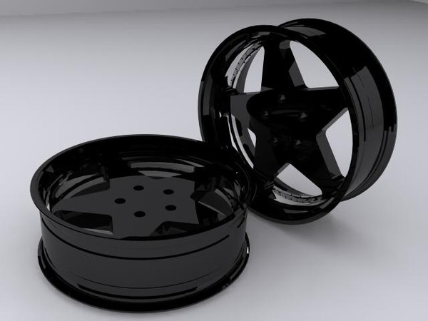 vehicle wheel star rim tire 3d 3ds
